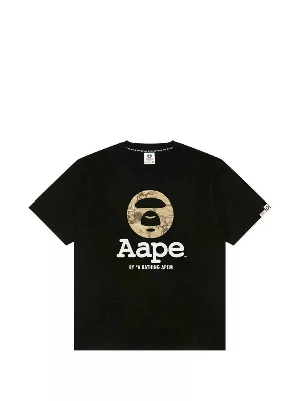 AAPE BY *A BATHING APE Moonface Logo-print T-shirt - Black