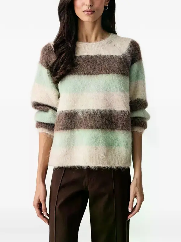 MOS MOSH Suvi Striped Brushed-knit Sweater