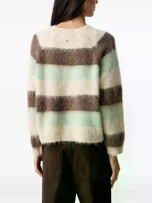 MOS MOSH Suvi Striped Brushed-knit Sweater