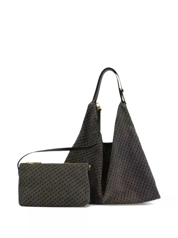 GHERARDINI Amazzonia Monogram-print Suede Shoulder Bag