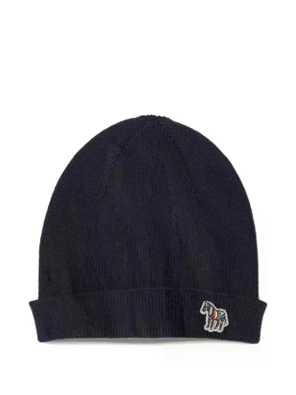 Paul Smith Zebra-patch Knitted Beanie Hat