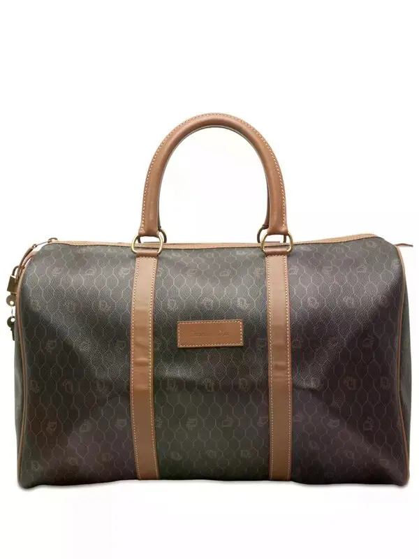 Dior 20th Century Honeycomb Coated Canvas Travel Bag - Black