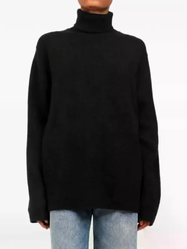 THE ROW Roll-neck Knit Sweater - Black