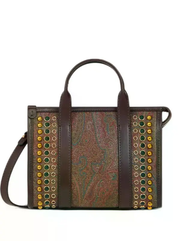Etro Mini Arnica Top-handle With Studs - Brown