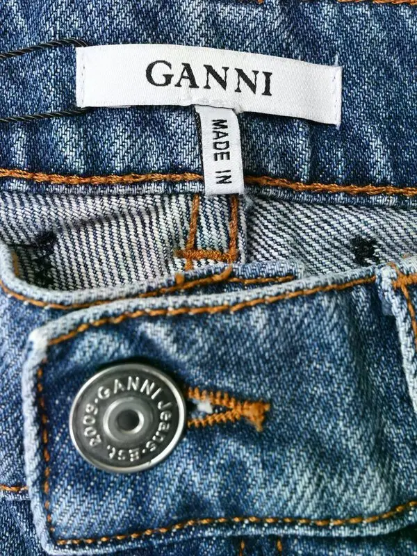 GANNI Faded Straight-leg Jeans