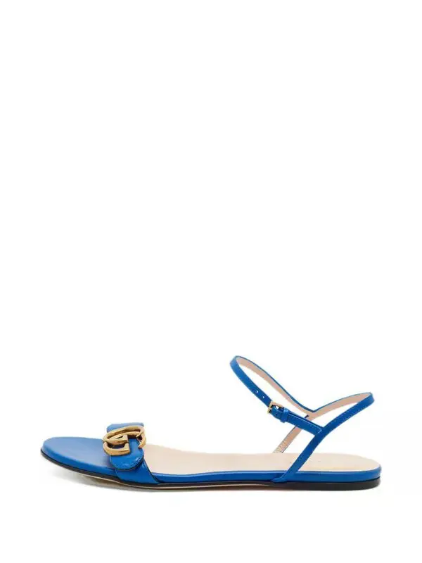 Gucci Gg Marmont Ankle Strap Sandals - Blue