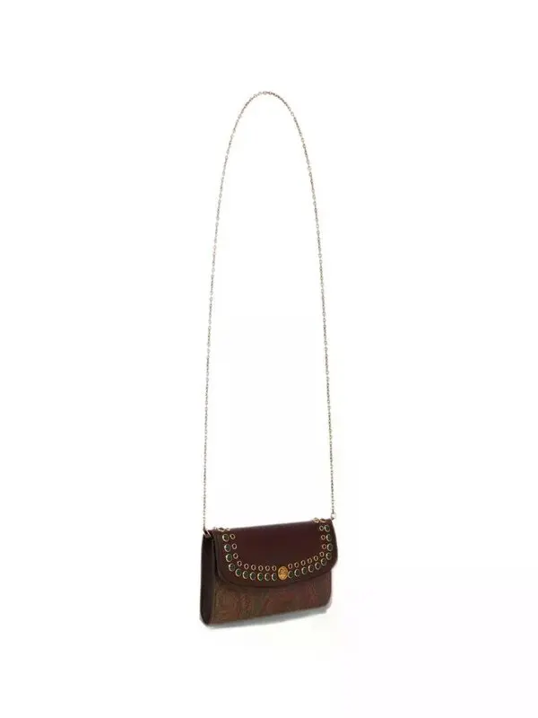 Etro Arnica Wallet With Shoulder Strap, Leather Flap And Studs