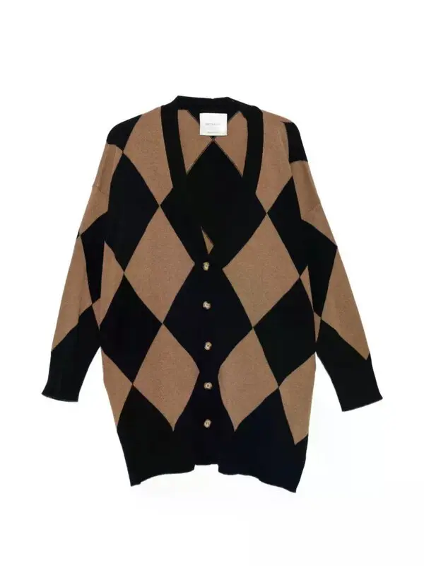 Laboratorio Capri Argyle-intarsia Oversized Cardigan