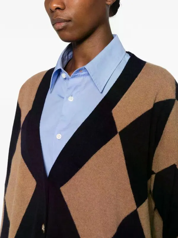 Laboratorio Capri Argyle-intarsia Oversized Cardigan