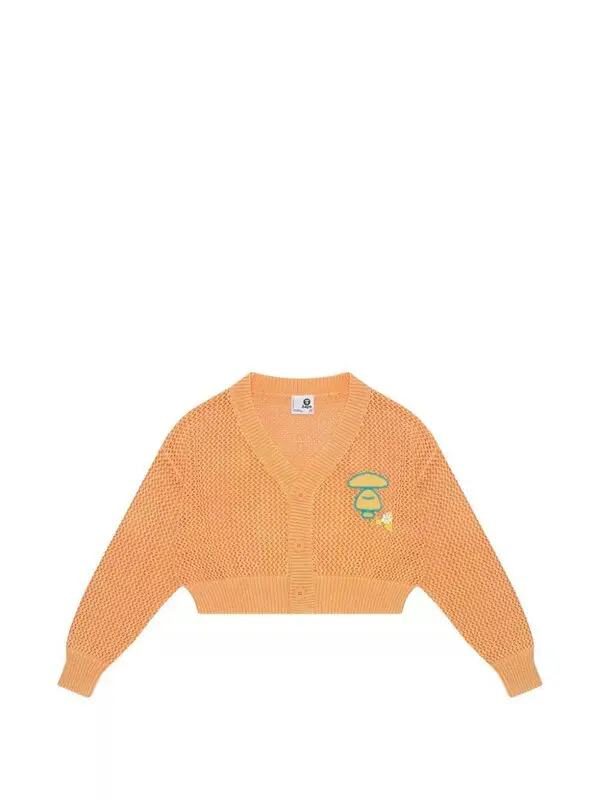 AAPE BY *A BATHING APE Moonface-embroidered Cropped Cardigan
