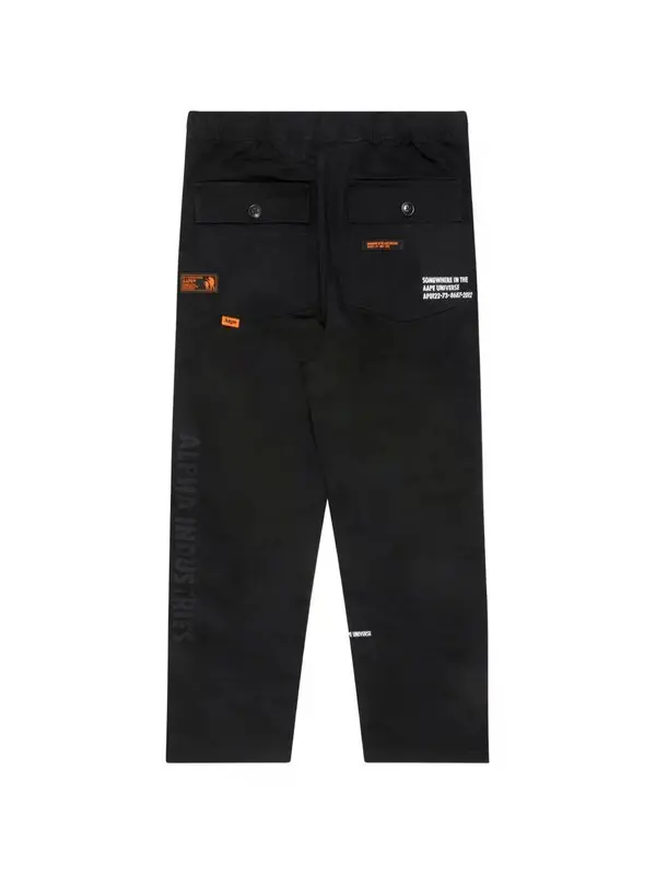 AAPE BY *A BATHING APE X Alpha Industries Logo-patch Straight-leg Trousers