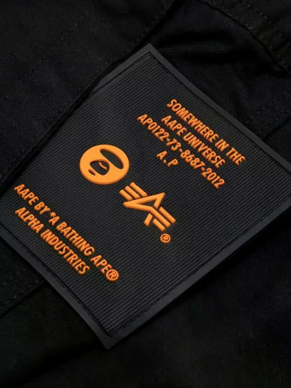 AAPE BY *A BATHING APE X Alpha Industries Logo-patch Straight-leg Trousers