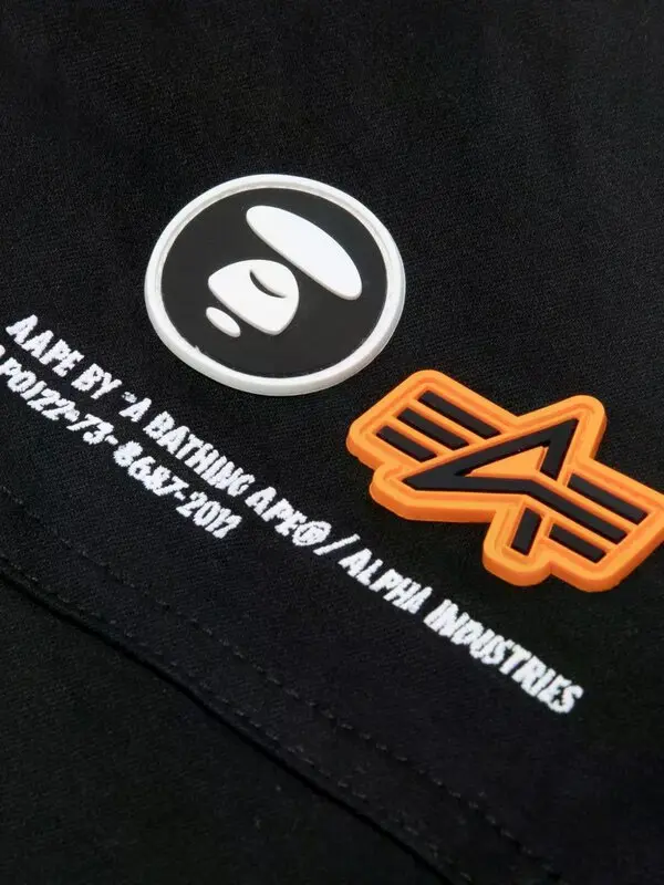 AAPE BY *A BATHING APE X Alpha Industries Logo-patch Straight-leg Trousers