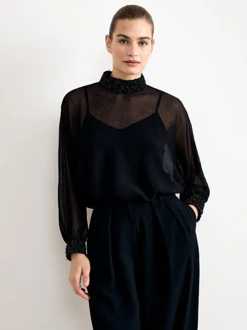 PHASE EIGHT Bethany Batwing Top - Black