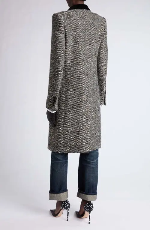 TOM FORD Sequin Tweed Boyfriend Coat
