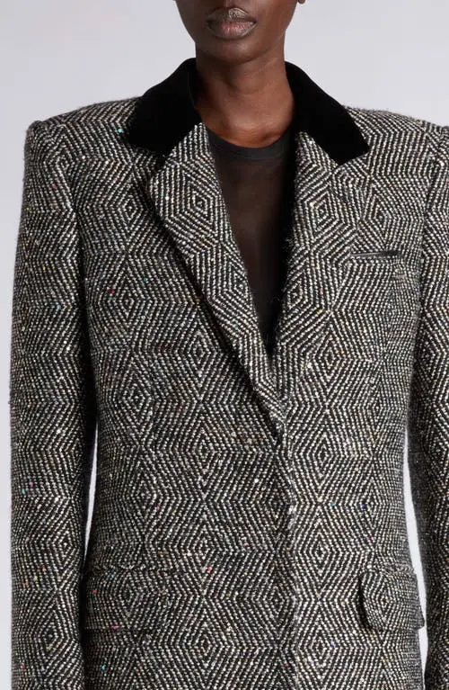 TOM FORD Sequin Tweed Boyfriend Coat