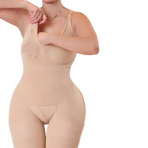 LECHERY® X Yahaira Happy Shapewear No.7 Bodysuit Double Tummy Layer Above Knee - Beige