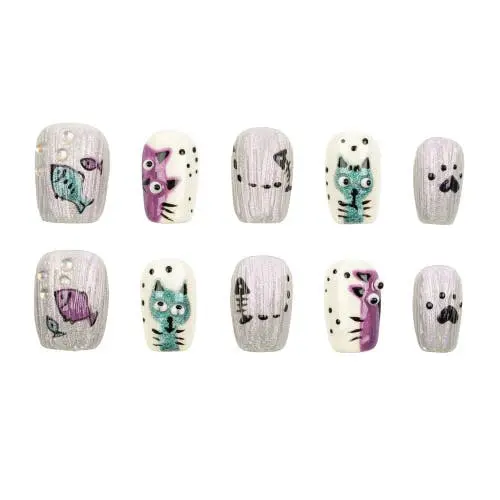 3H NAILS Whiskersshort Square Press-on Nails