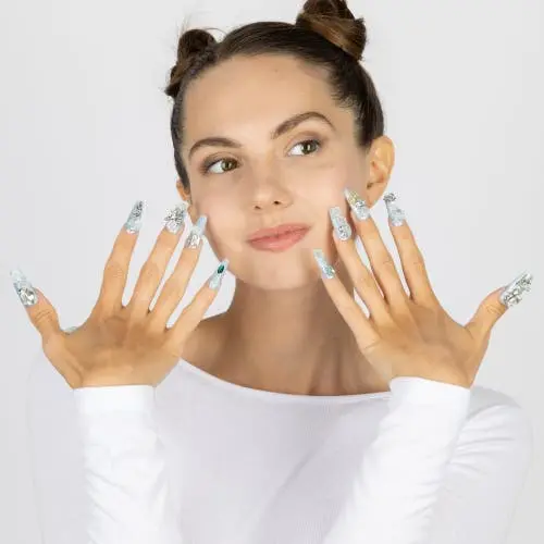 3H NAILS Arctic Jewellong Coffin Press-on Nails