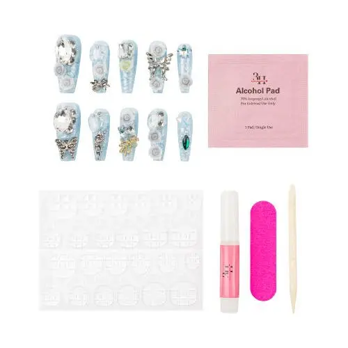 3H NAILS Arctic Jewellong Coffin Press-on Nails