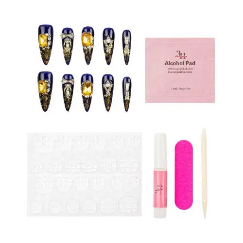 3H NAILS Empire Goldlong Stiletto Press-on Nails