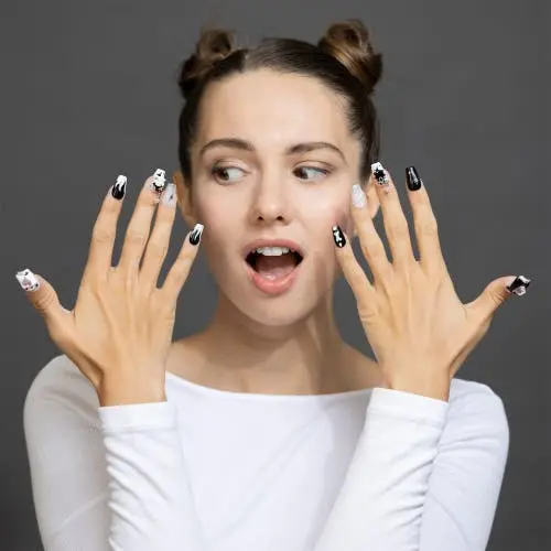 3H NAILS Spooky Starlightmedium Square Press-on Nails