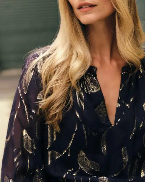 CARTOLINA Radcliff Foil Detail Maxi Dress