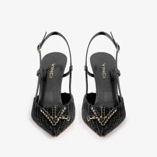 VINCI LEATHER SHOES The Luna Leather Slingback Sandal