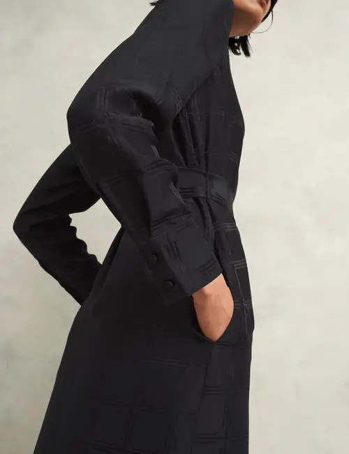 HOBBS LONDON Sloane Silk Midi Shirt Dress