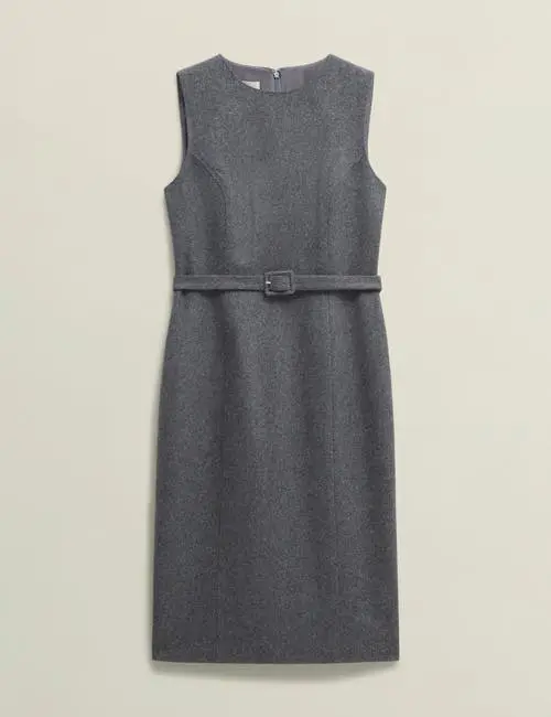 HOBBS LONDON Elsie Wool Blend Belted Shift Dress