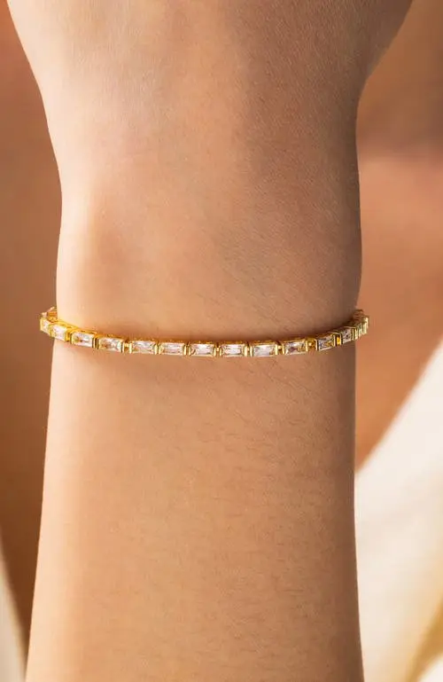 MINT & LILY Dainty Baguette Tennis Bracelet - Silver