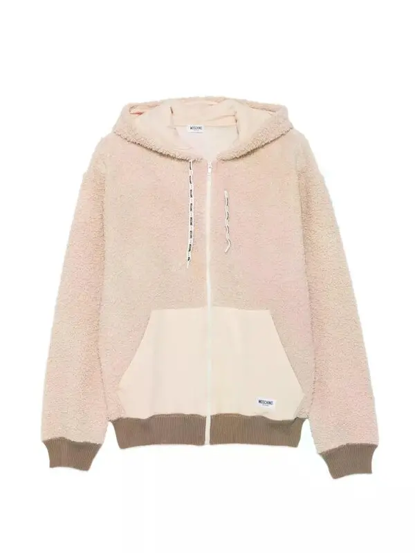 Moschino Fleece-texture Logo-patch Hoodie