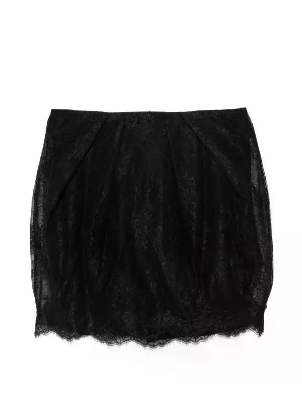 Blumarine Lace-overlay Gathered Mini Skirt