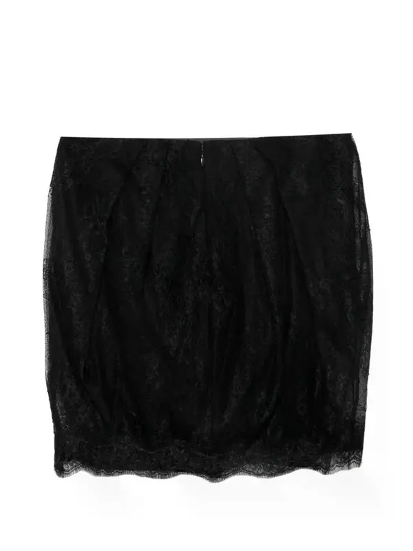 Blumarine Lace-overlay Gathered Mini Skirt