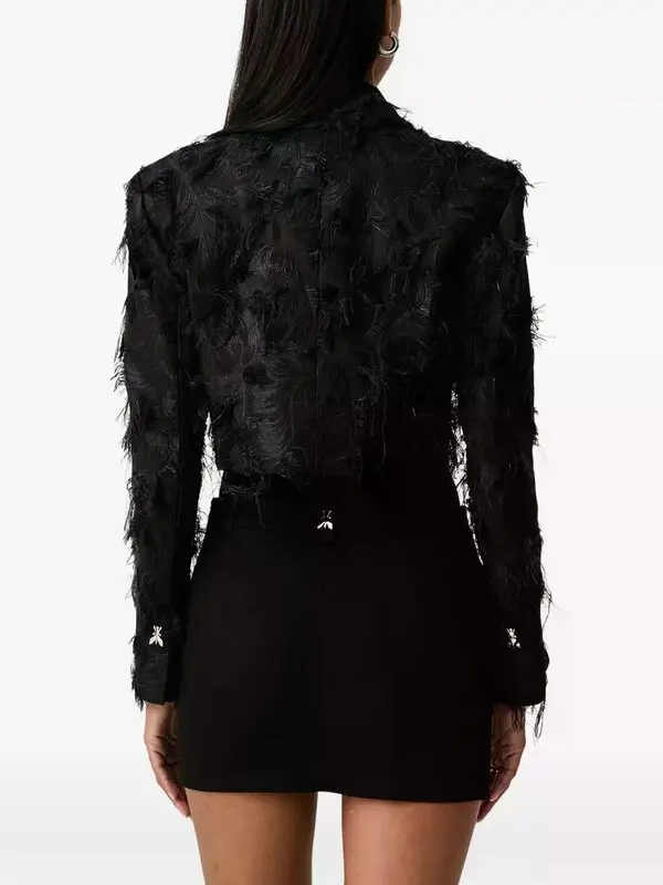 Patrizia Pepe Feather-embellished Jacquard Jacket