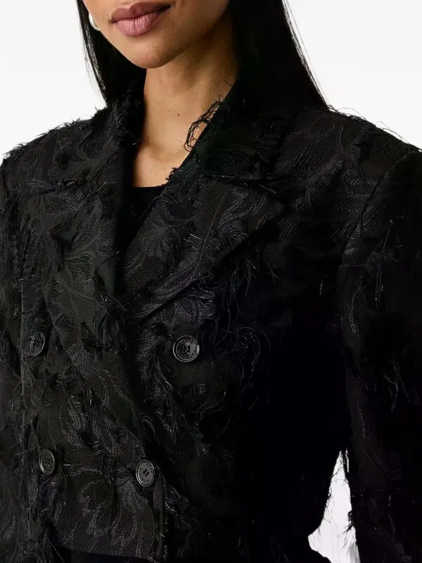 Patrizia Pepe Feather-embellished Jacquard Jacket