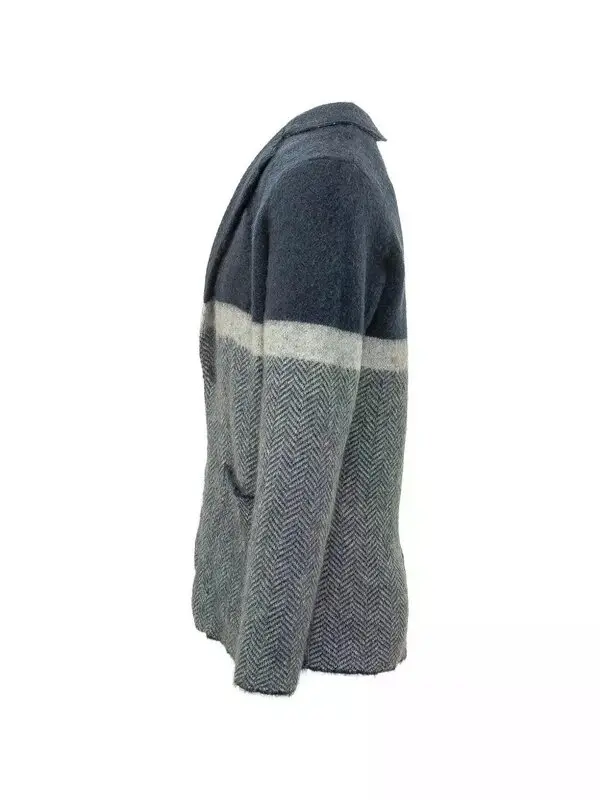 SANFREDI Herringbone-pattern Knitted Jacket
