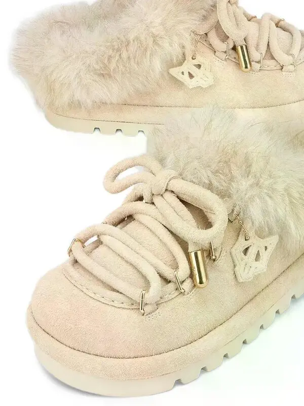 NAKED WOLFE Harlow Faux-fur Suede Slippers