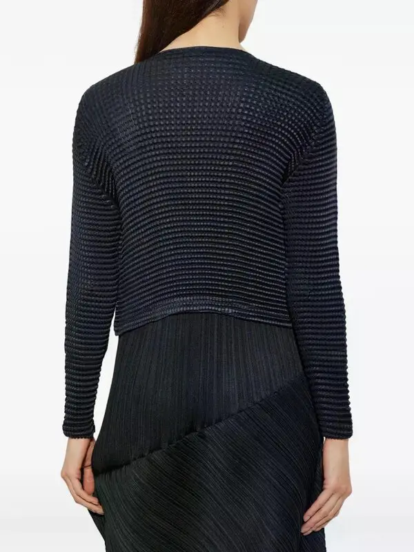 Issey Miyake Pleated Cardigan - Black