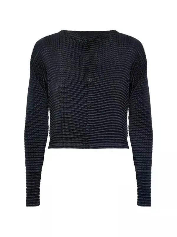 Issey Miyake Pleated Cardigan - Black