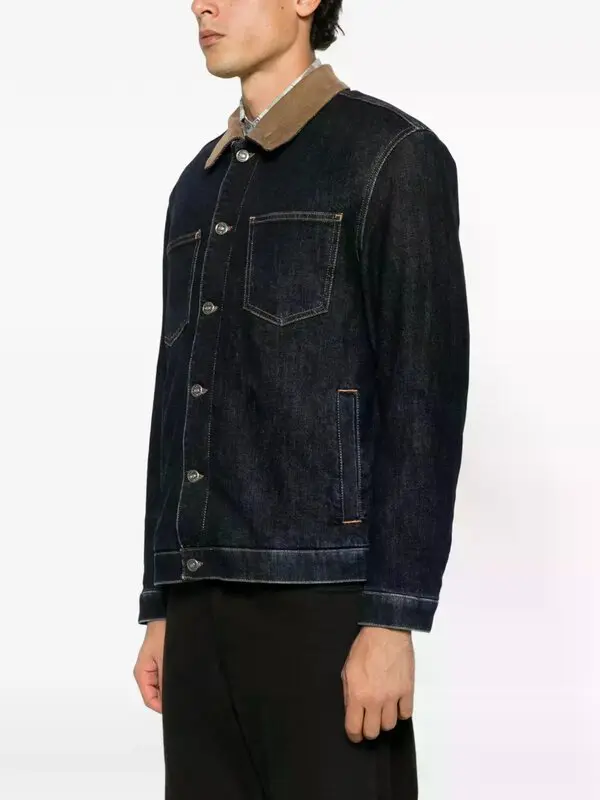 DONDUP Corduroy-collar Denim Jacket