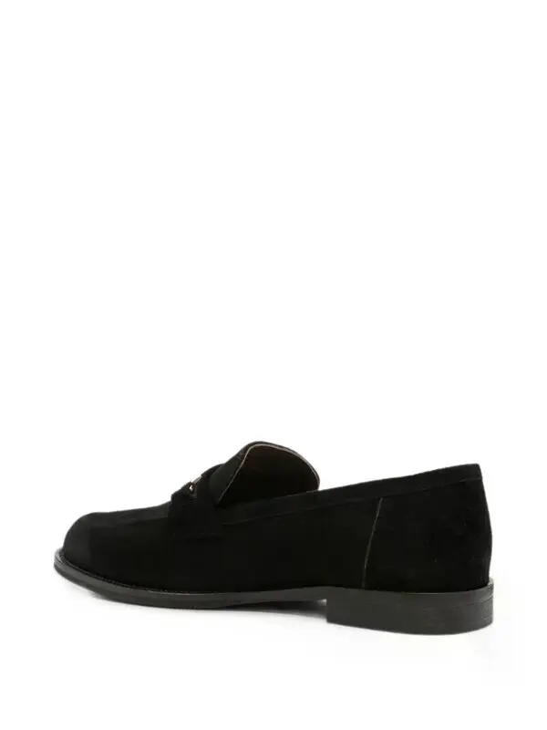 LINDA BAUMANN Buckle-detail Suede Loafers