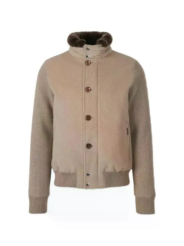 MOORER Levion Ribbed-knit Panelled Jacket