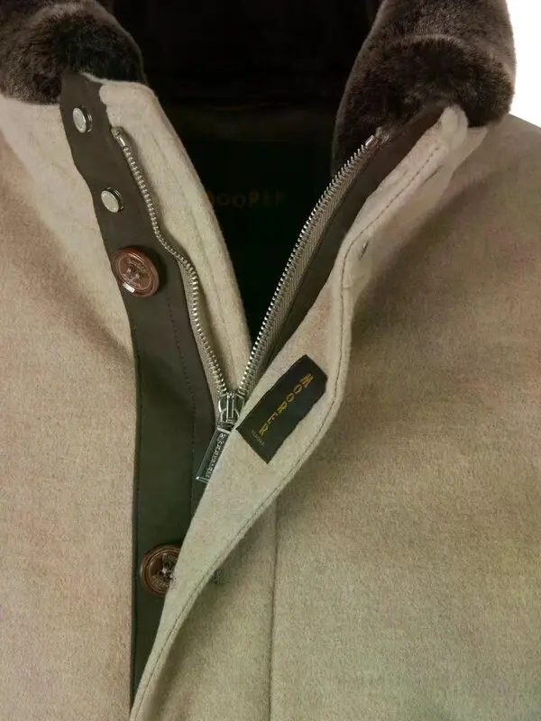 MOORER Levion Ribbed-knit Panelled Jacket