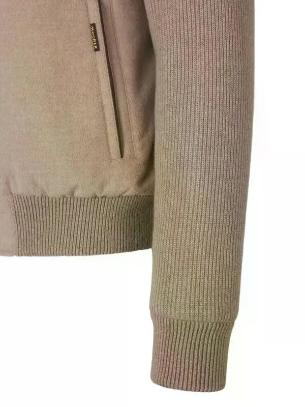 MOORER Levion Ribbed-knit Panelled Jacket