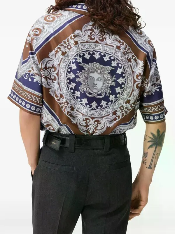 Versace Printed Silk Twill Regular Shirt