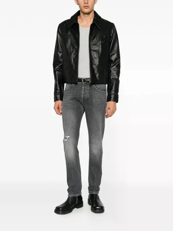 DONDUP Icon Distressed Faded-effect Jeans - Grey