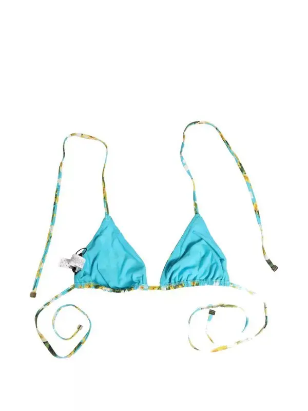 Dolce & Gabbana Floral-print Halterneck Bikini Top