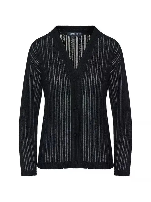 TOM FORD Sheer Velvet With Micro-sequins Relaxed Evening Cardigan