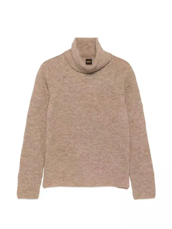 BOSS Ribbed-knit Roll-neck Sweater